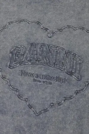 GANNI Embroidered Heart Logo T-shirt - Multicolor