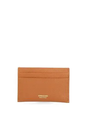 FERRAGAMO Gancini Credit Card Holder - Brown