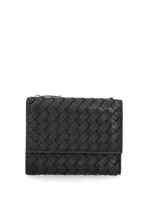 Bottega Veneta Small Bi-fold Woven Wallet - Black