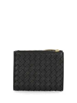 Bottega Veneta Small Bi-fold Woven Wallet - Black
