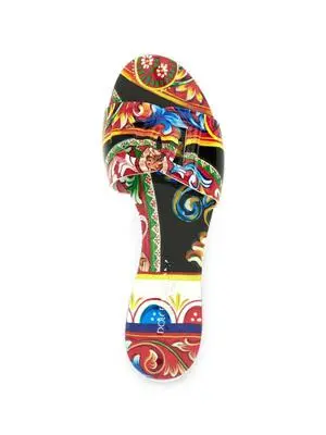 Dolce & Gabbana Leather Slides - Multicolor
