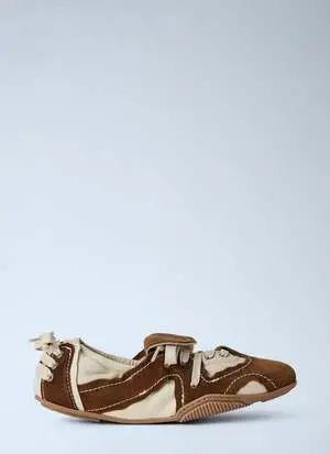 Acne Studios Suede Overlays Ballerina Sneakers - Brown