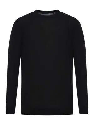 Kiton Crew Neck Wool Sweater - Black