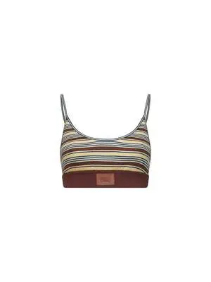 Fendi Striped Cotton Knit Bralette Top - Multicolor