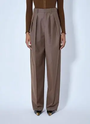 Saint Laurent Wool Blend Wide-leg Pants