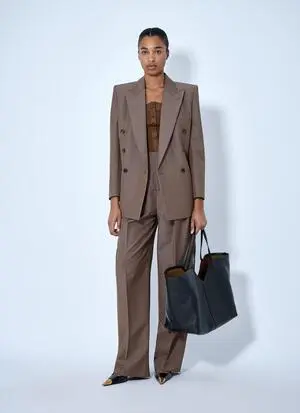 Saint Laurent Wool Blend Wide-leg Pants