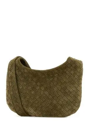 Bottega Veneta Sage Suede Crossbody Bag - Green