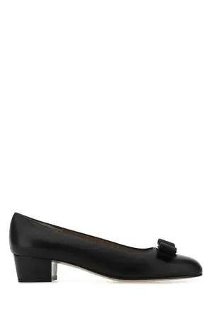 FERRAGAMO Leather Vara Pumps - Black