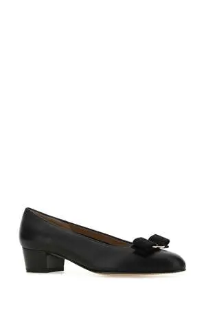 FERRAGAMO Leather Vara Pumps - Black