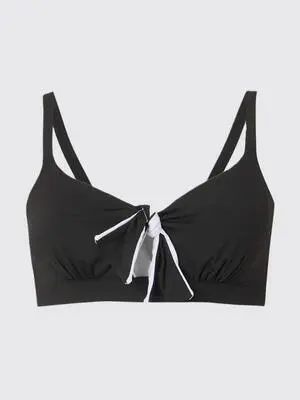 Max Mara Off-the-shoulder Polyamide V-neck Bikini Top - Black