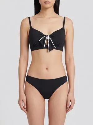 Max Mara Polyamide V-neck Bikini Top - Black