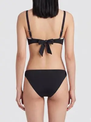 Max Mara Polyamide V-neck Bikini Top - Black