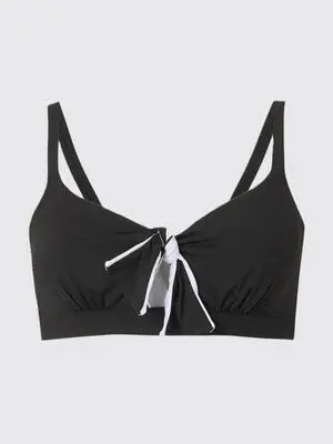 Max Mara Polyamide V-neck Bikini Top - Black