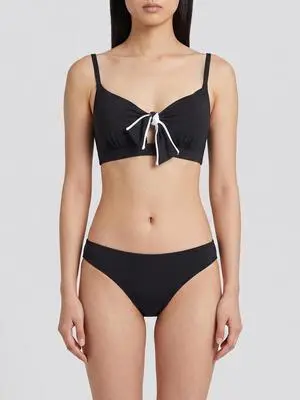 Max Mara Polyamide V-neck Bikini Top - Black