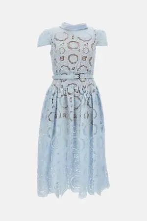 SELF-PORTRAIT Floral Lace Midi Dress - Multicolor