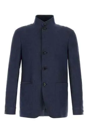 Zegna Navy Linen Blazer