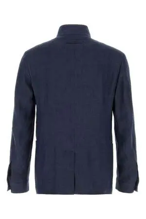 Zegna Navy Linen Blazer