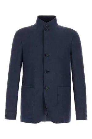 Zegna Navy Linen Blazer - Blue