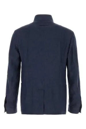 Zegna Navy Linen Blazer