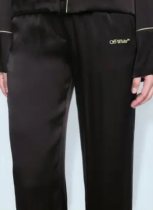Off-White Satin Pants - Black