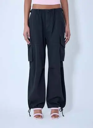 Alexander Wang Drawstring Cargo Trousers - Black