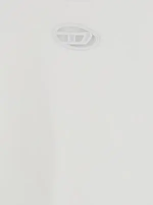 DIESEL® Angie Cotton T-shirt With Dlogo Plate - White