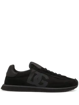 Dolce & Gabbana Suede And Mesh Dg Cushion Sneakers - Black