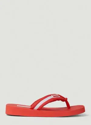Kenzo Logo Patch Flip Flops - Red