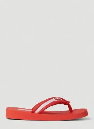 Kenzo Logo Patch Flip Flops - Red