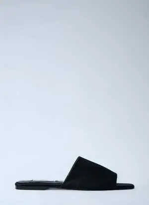 TOTEME Satin Bandeau Slides - Black
