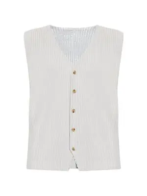 Issey Miyake Button Detailed Vests For Men