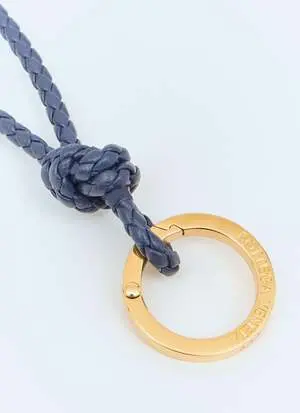 Bottega Veneta Intreccio Long Keyring - Blue