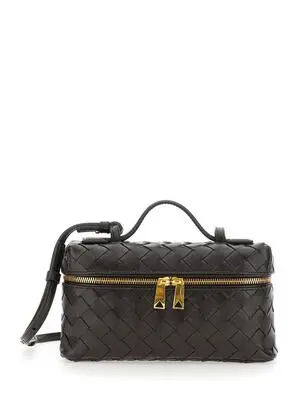 Bottega Veneta Intrecciato Leather Vanity Case - Brown