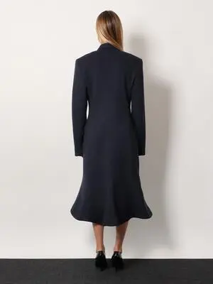 Balenciaga Godet Midi Double-breasted Wool Coat