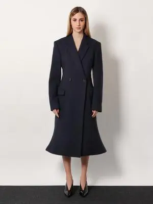 Balenciaga Godet Midi Wool Coat