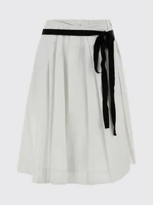 Prada Re-nylon Gabardine And Cotton Midi Skirt - White