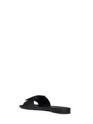 Fendi Black Leather Baguette Slides