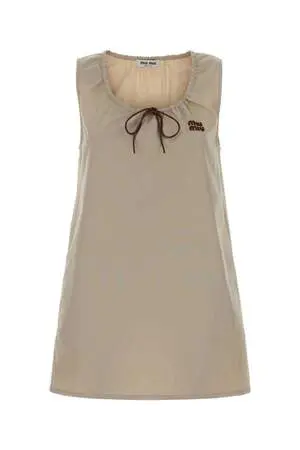 Miu Miu Cotton Mini Dress - Brown
