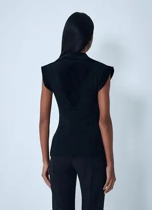 KIKO KOSTADINOV Knitted Polo Vest - Black