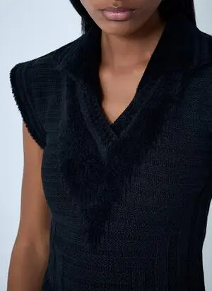 KIKO KOSTADINOV Knitted Polo Vest - Black