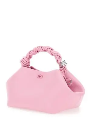 GANNI Bou' Pink Handbag 'with Braided Handle And Butterfly Plate On The Front In Leather Blend For - Multicolor