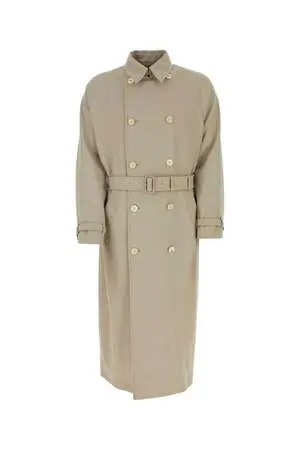 Prada Cappuccino Gabardine Trench Coat - Brown
