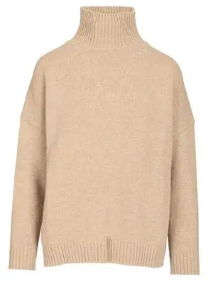 Max Mara Virgin Wool Turtleneck Sweater - Cream