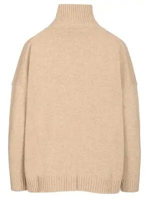 Max Mara Virgin Wool Turtleneck Sweater - Cream