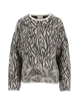 FORTE_FORTE Heron Plumes Alpaca & Mohair Blend Sweater - Gray