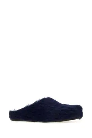 Marni Navy Calf Hair Fussbett Slippers - Blue