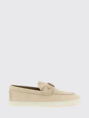 CHRISTIAN LOUBOUTIN Chambeliboat Suede Loafers - Cream
