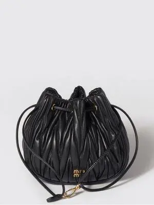 Miu Miu Matelasse Leather Bucket Bag - Black