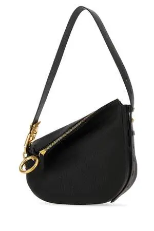 Burberry Leather Knight Small Shoulder Bag - Black