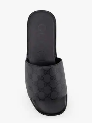 Gucci Denim Sandals With Gg Motif